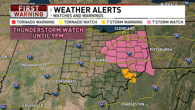 Columbus Weather: Thunderstorm watch for parts of Ohio until 9 pm