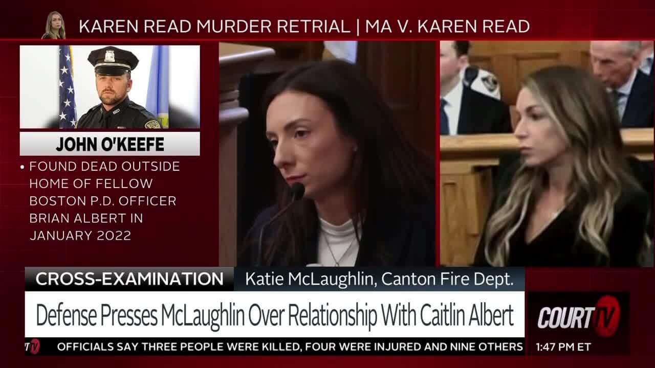 Karen Read Defense Grills Katie McLaughlin Over Ties to Caitlin Albert