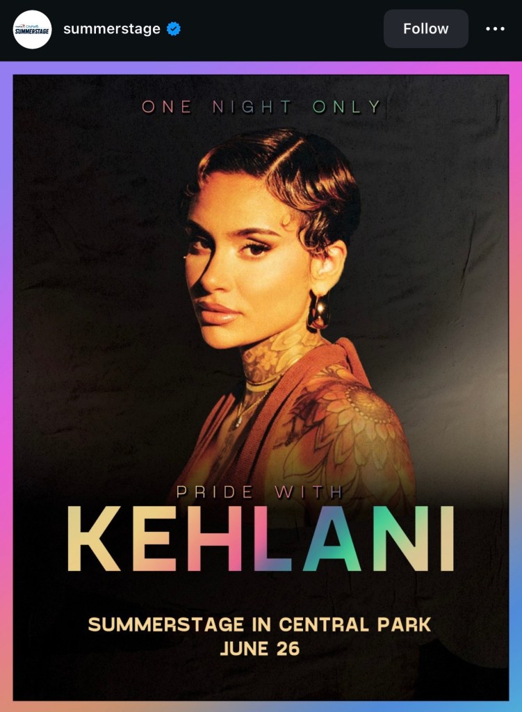 Summerstage Cancels Upcoming Kehlani Concert Following Cornell's Decision