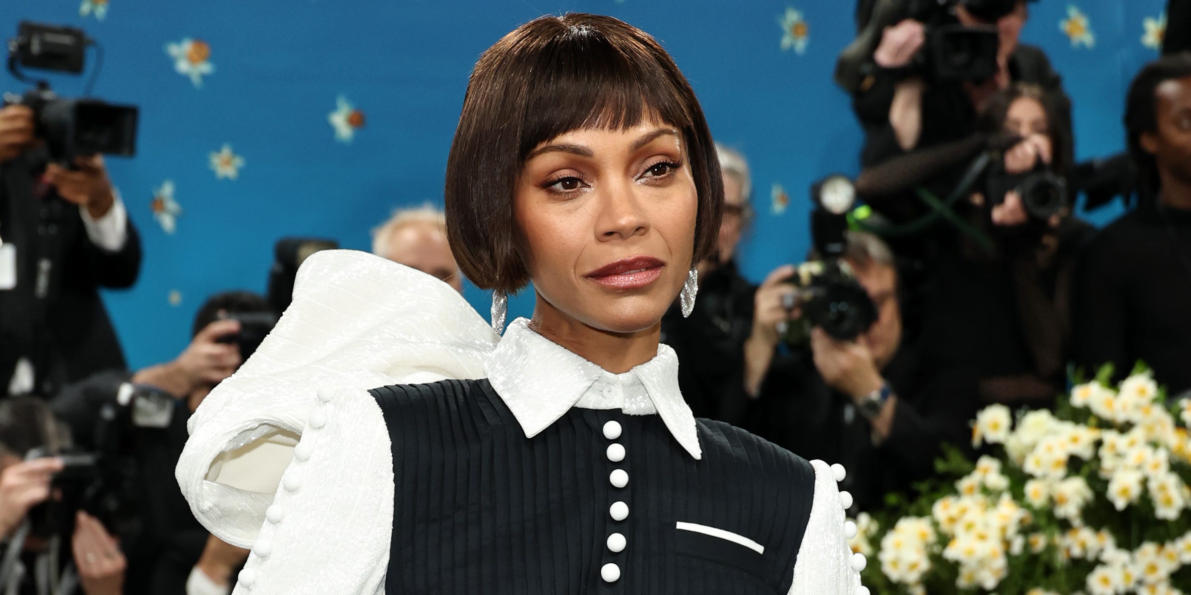 Zoe Saldaña’s Met Gala Gown Includes a Sculpted Suit Corset