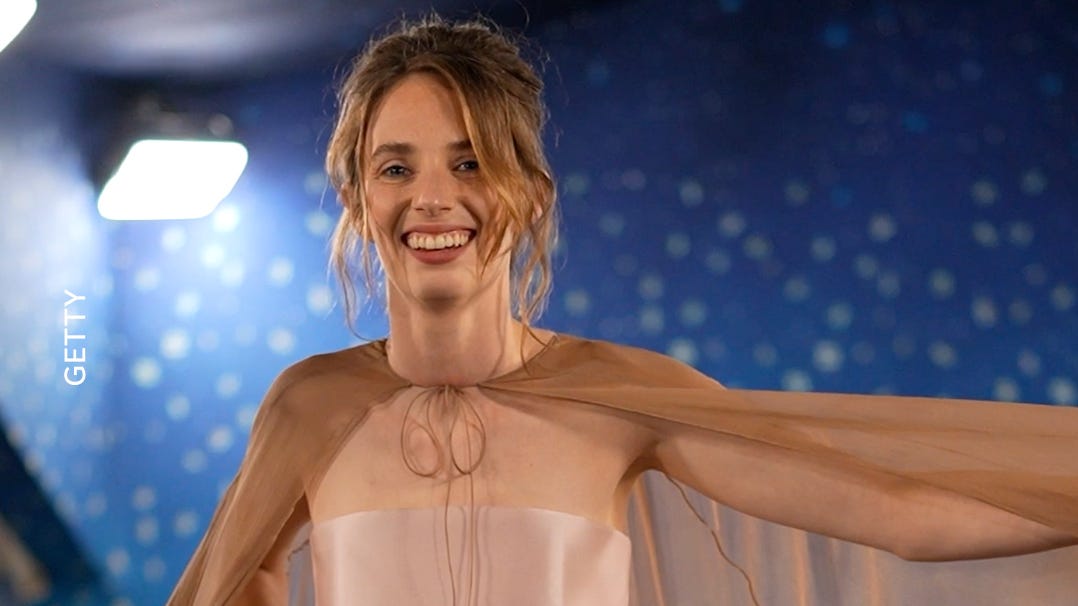 Maya Hawke arrives at the Met Gala in a beautiful blush gown