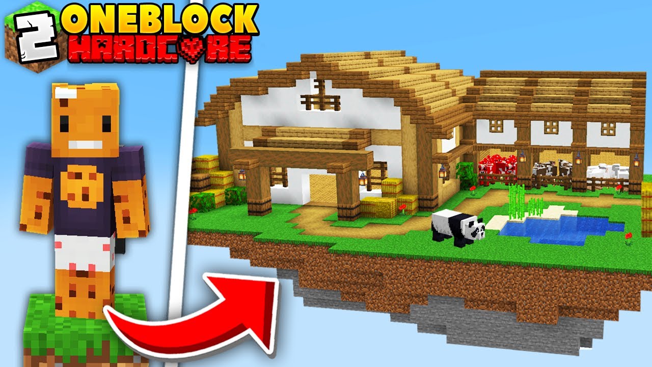Minecraft One Block Challenge (Animal Barn Build)