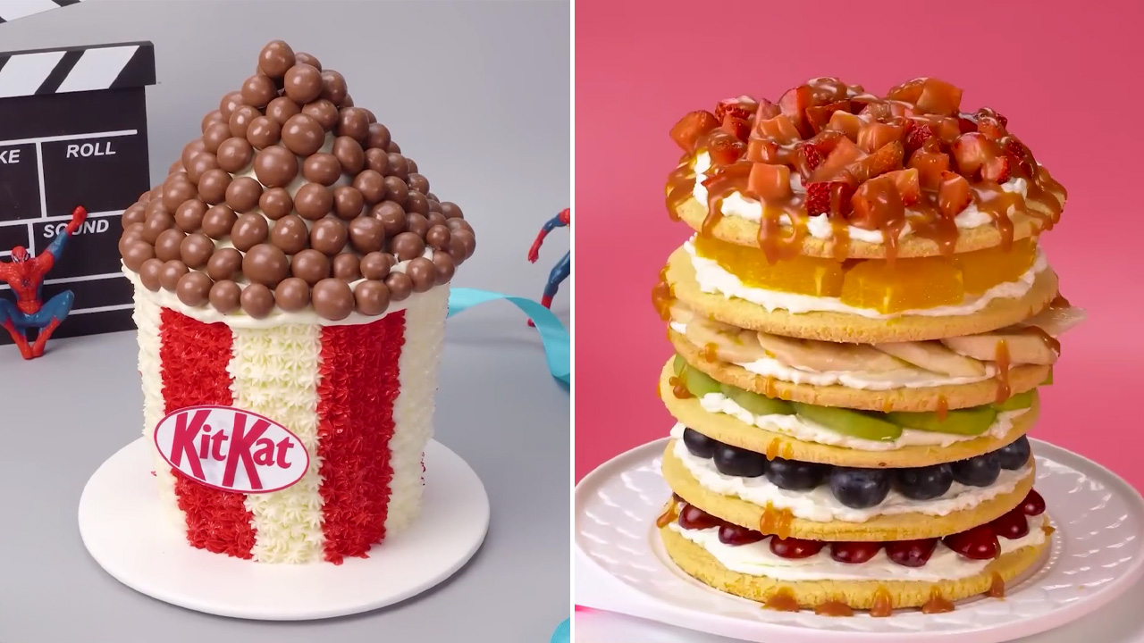 Chocolate Popcorn Cake vs Caramel Fruit Tower 🍫🍿🍎 | Tempting Treats to Make at Home!