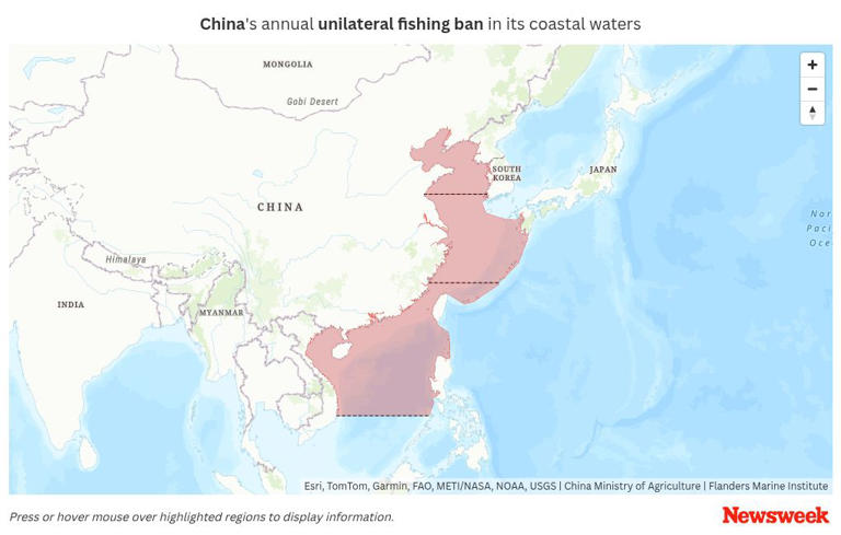 Map Shows Where China Is Imposing Fishing Ban on Neighbors
