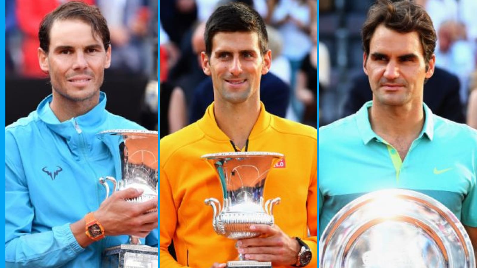 The 9 men with the most Italian Open match wins: Nadal, Djokovic, Federer top 3