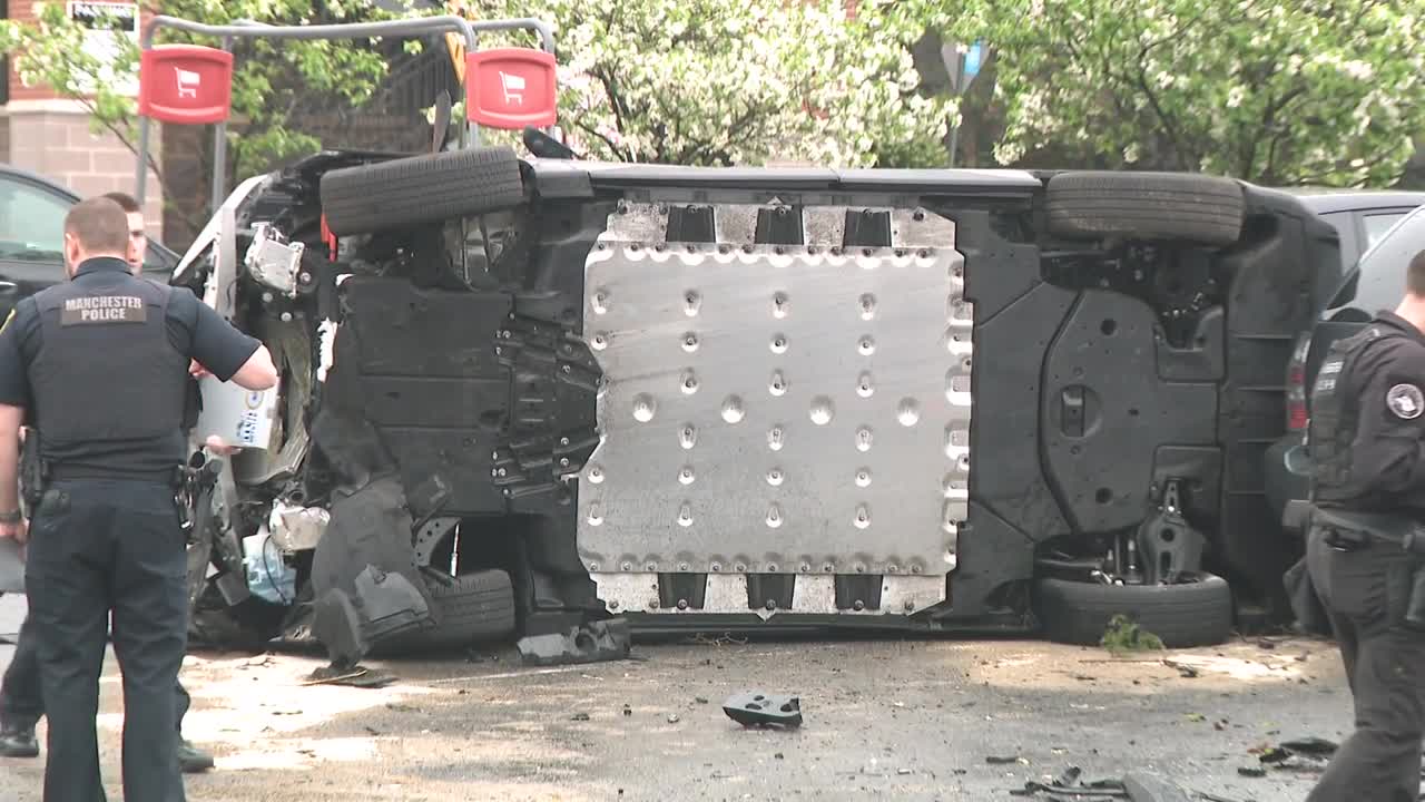 Raw scene video: Crash outside Market Basket in Manchester