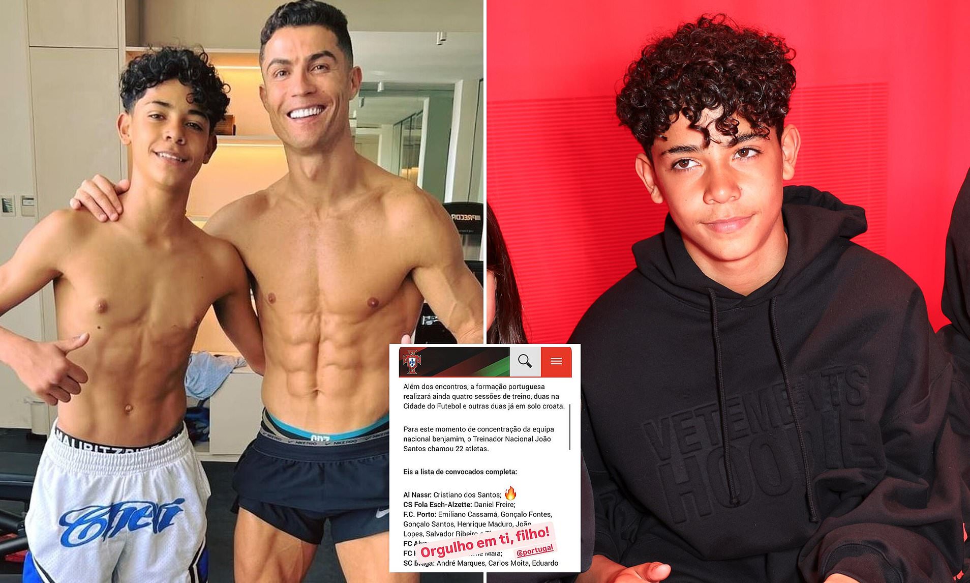 Cristiano Ronaldo's lookalike son, 14, is called up to play for ...