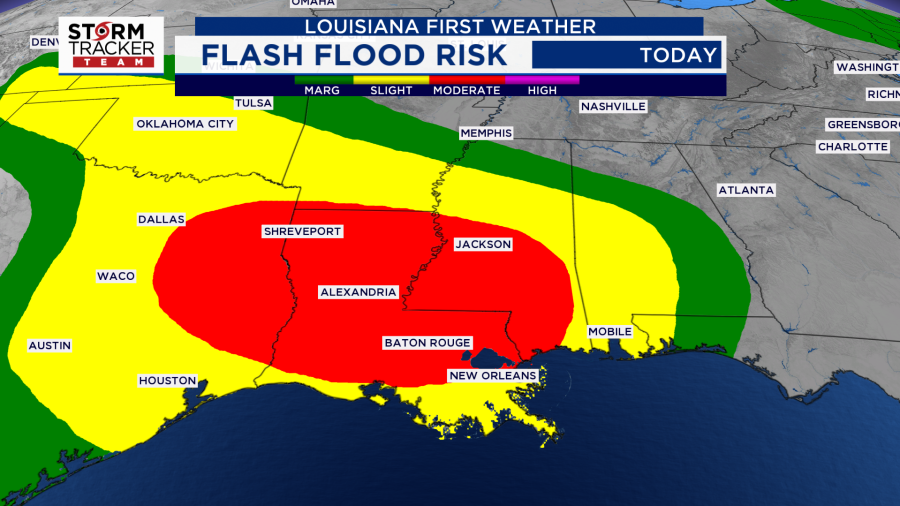 Live radar: Heavy rain over Baton Rouge area; flood risk through Thursday