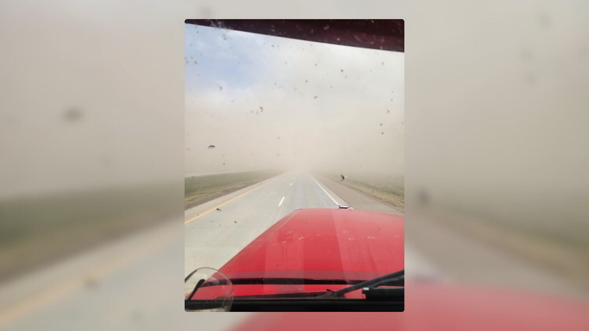 Blowing dust creates visibility issues