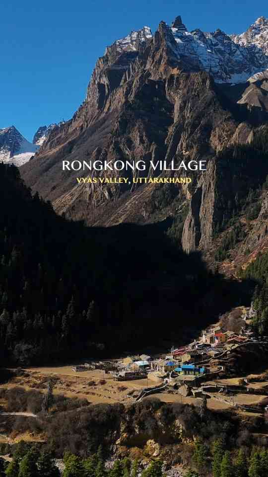 Rongkong Village Amidst Majestic Mountains of Vyas Valley Uttarakhand