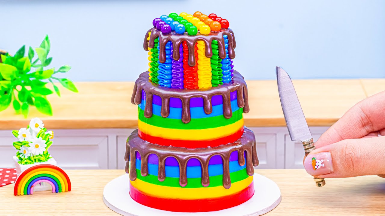 Yummy Rainbow Chocolate Cake 1000 Miniature Rainbow Cake Decorating