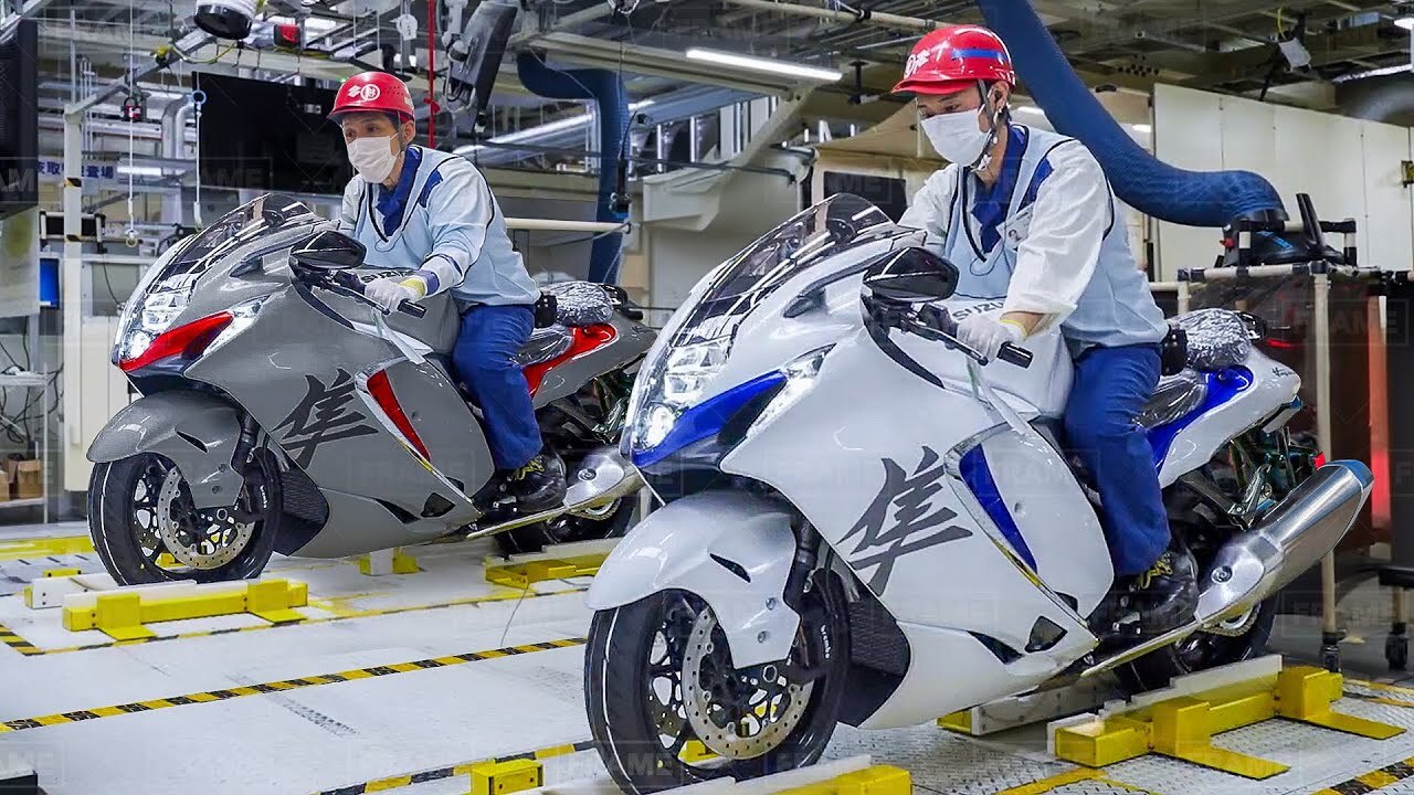 Inside a large factory where powerful Hayabusa bikes are built from ...