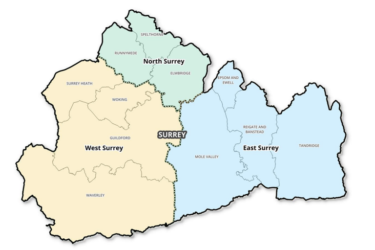 End of Surrey looms as the borough councils make case for 3 new unitary ...
