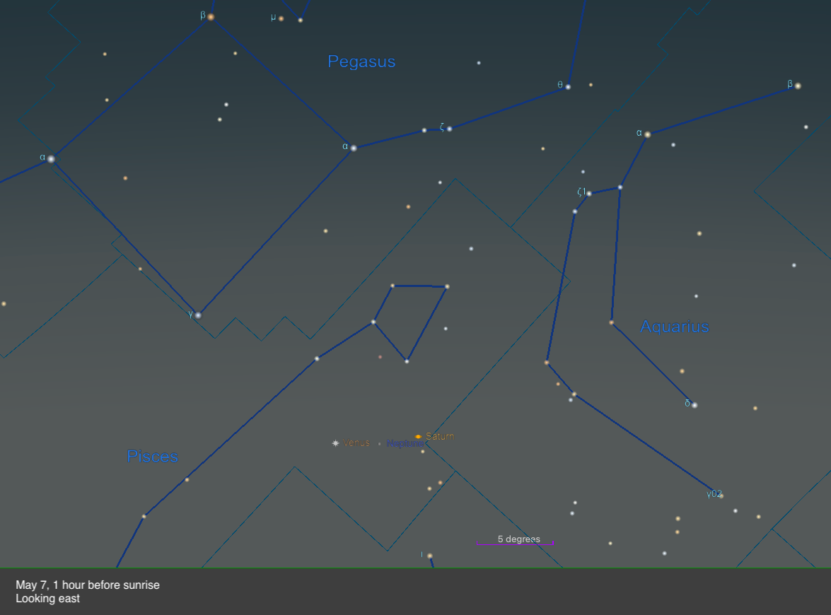 The Sky Today on Wednesday, May 7: View Venus, Saturn, and Neptune