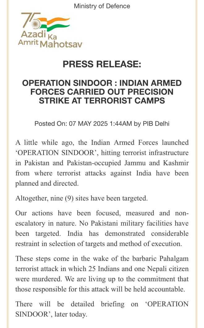 ‘Launched Operation Sindoor, 9 sites targeted’ under watchful eyes of ...