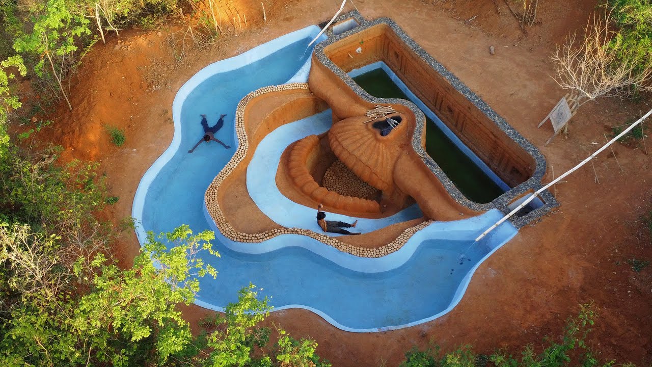 Two men created a hidden underground paradise with pool and waterslide ...
