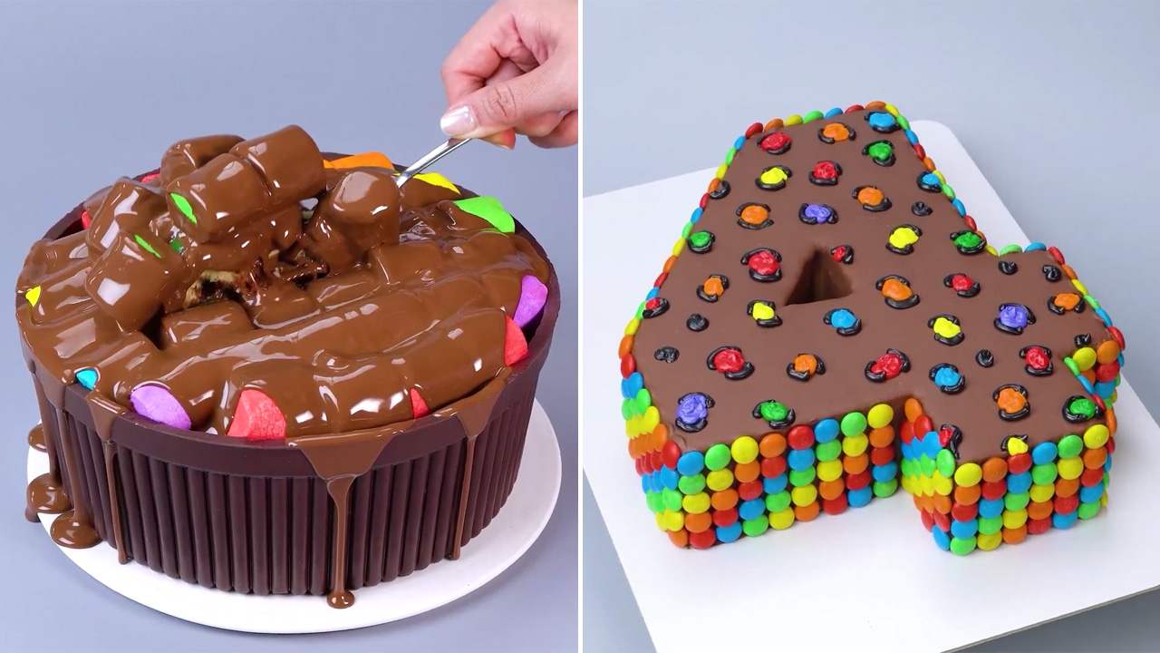 Rainbow Candy Number Cake – Colorful, Creative & Perfect for Parties! 🌈 ...