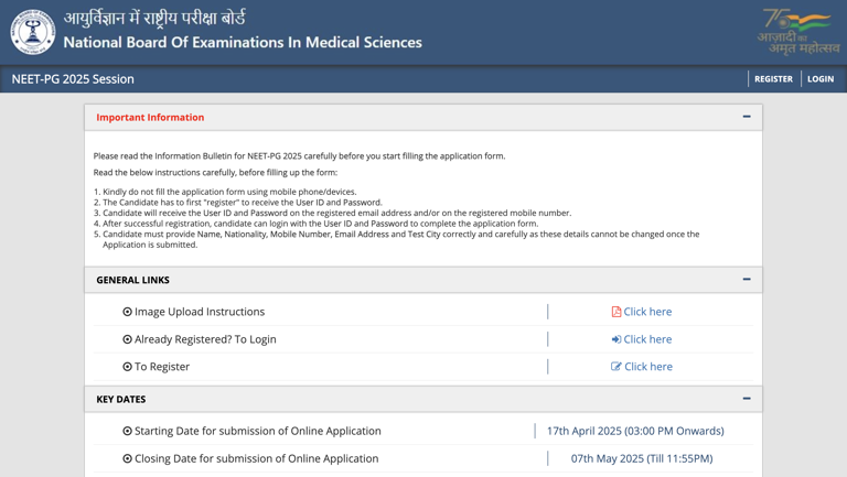 NEET PG Registration 2025 Ends Today: Apply Online at natboard.edu.in