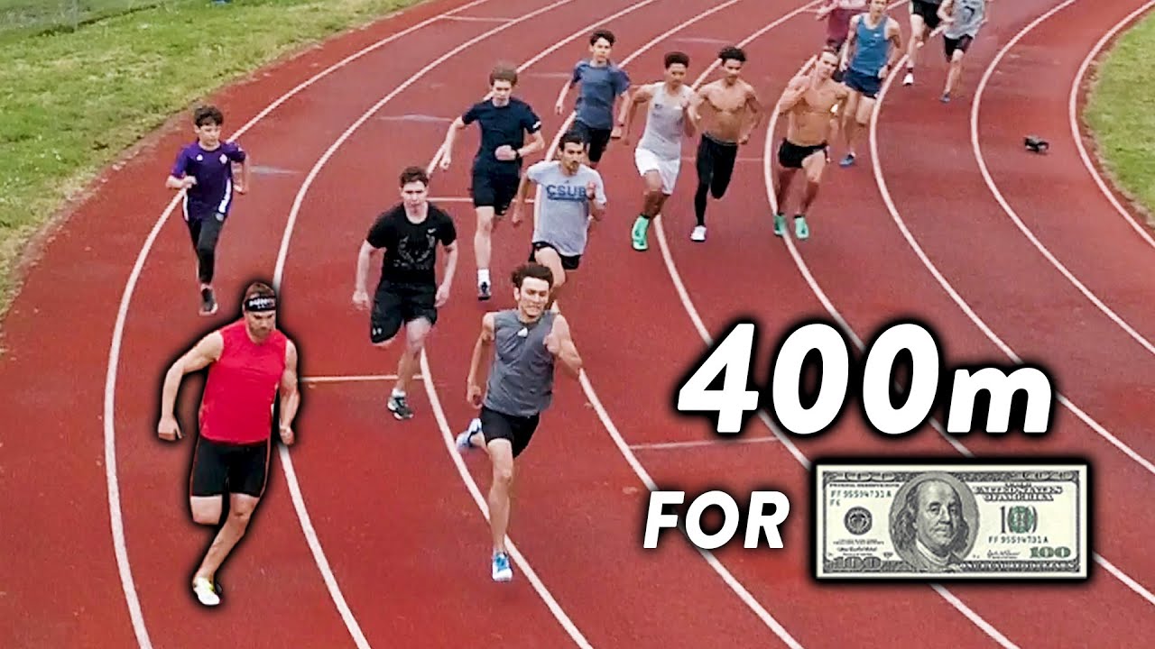 Crazy 400m race, winner gets $100 cash!