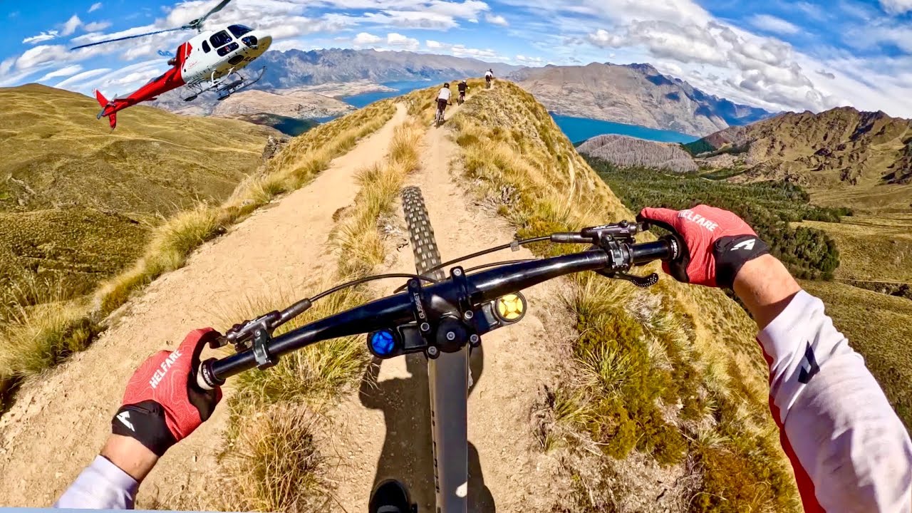 Dangerous Heli Biking – Full Mountain Ridge Line Descent