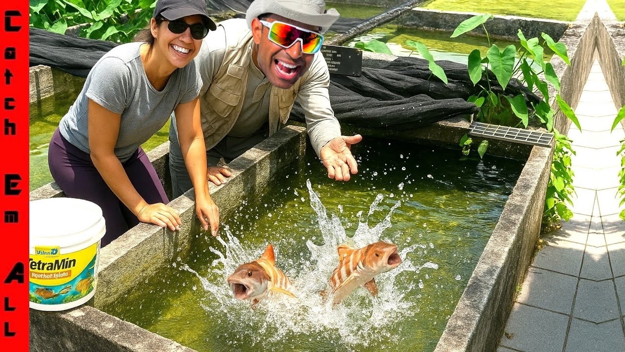 We Found Baby STRIPED FIN SHARKS for Our Pool Pond!