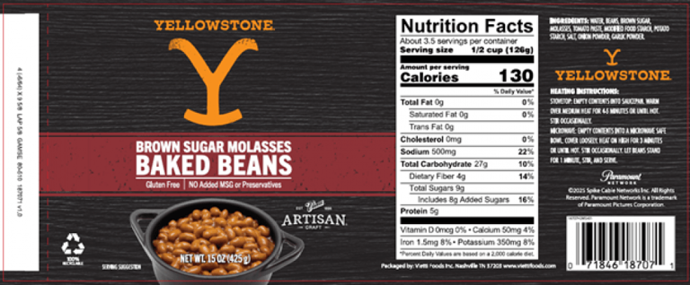 ‘Yellowstone’ baked beans sold in 23 states recalled