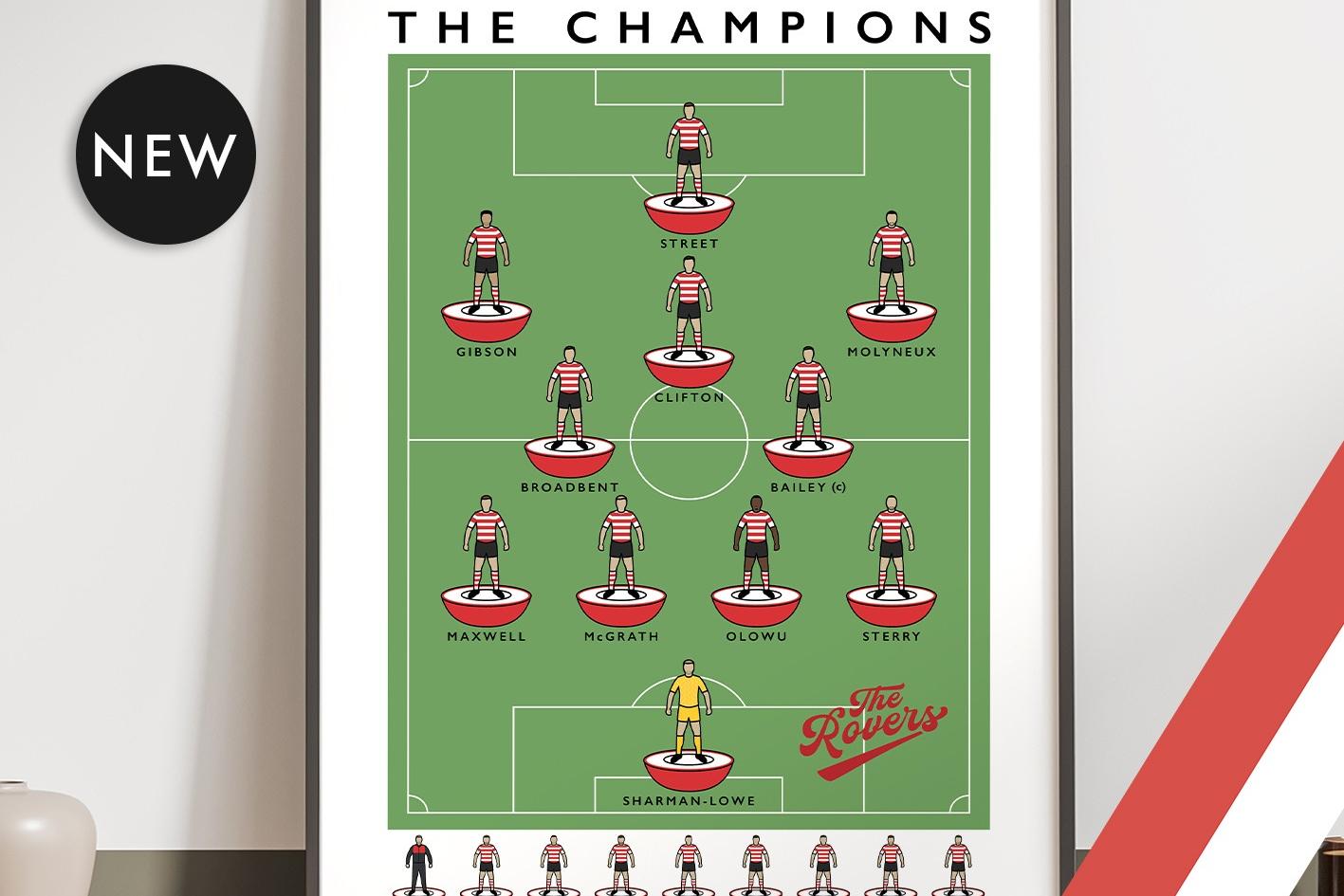 Subbuteo style poster released to celebrate champions Doncaster Rovers