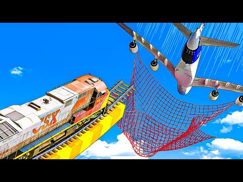 Catching a Massive Train Mid Air in Train Ramp Jumping—Gravity Defying Feat