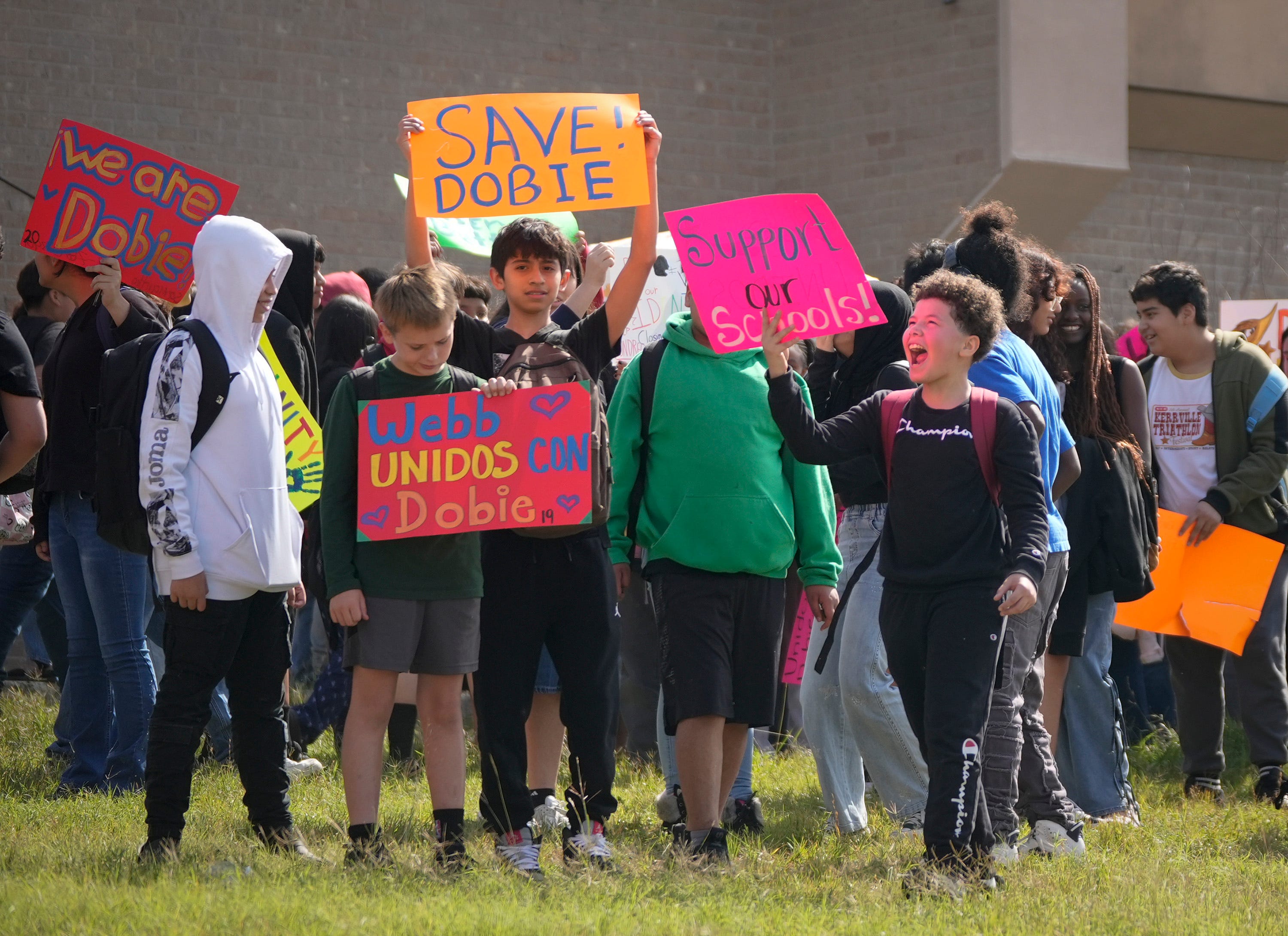 Dobie, Webb middle school students walk out over AISD's proposed campus ...
