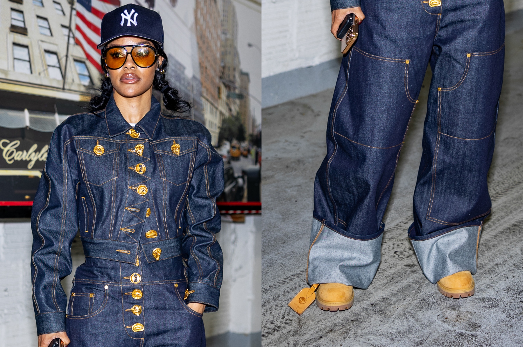 Teyana Taylor Dons Timberland Boots and Denim Schiaparelli Set in New ...