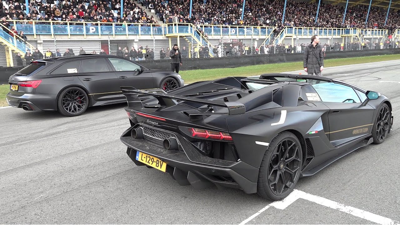 Supercars Drag Racing! Aventador SVJ, Urus, 840HP RS3, R34, BRABUS E63S ...