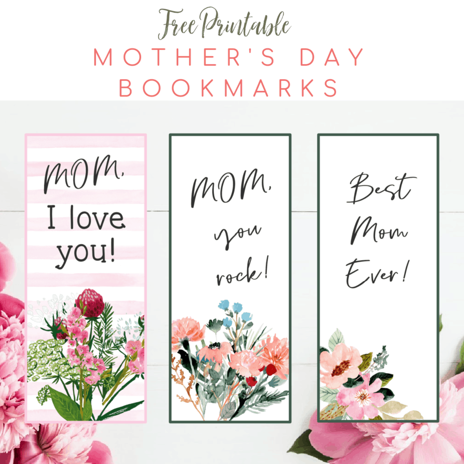 Free Printable Floral Mother's Day bookmarks