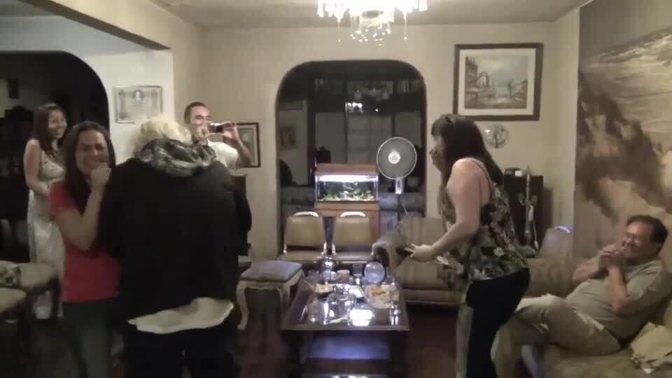 Woman Scared by Zombie Costume