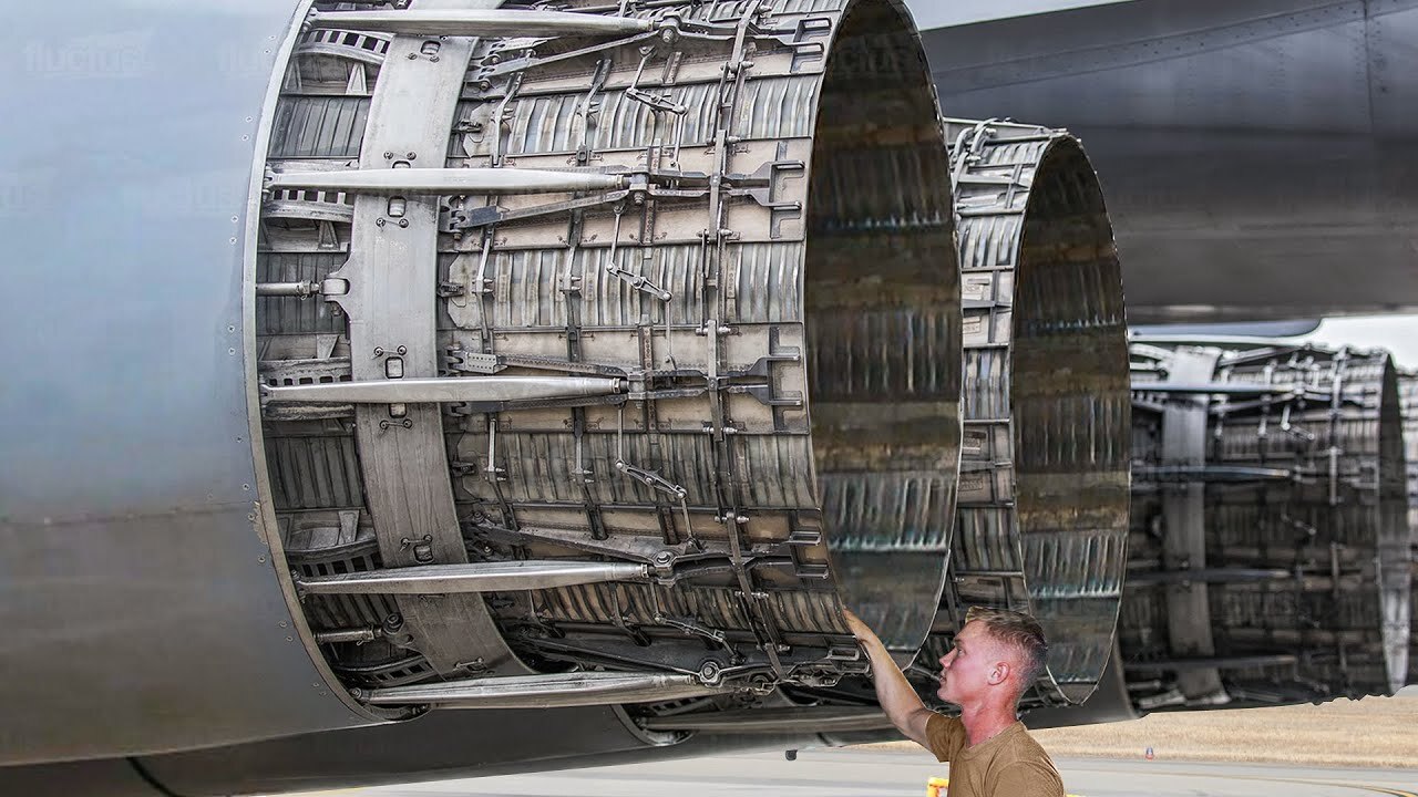 Massive bomber engines' insane power in afterburner takeoff