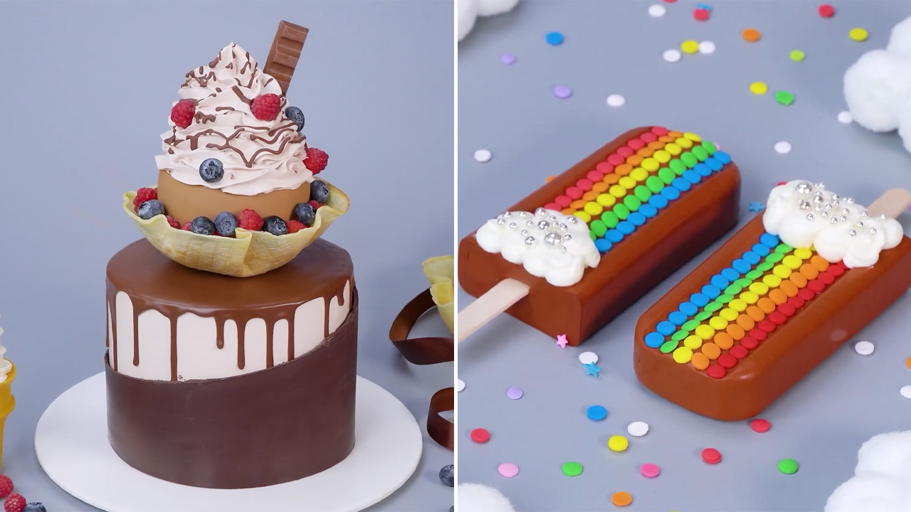 Rainbow Candy Pops & Creamy Chocolate Cake – Colorful and Delicious! 🍭🍫 ...