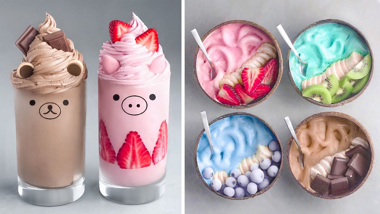 How to Make Cute Smoothie Art 🍓🐻 | Adorable Drink & Bowl Ideas for ...