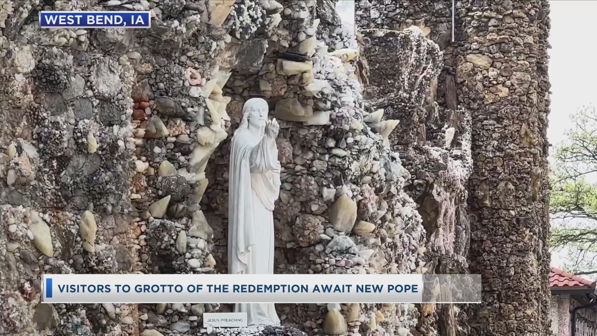 Visitors to West Bend's Grotto of the Redemption await election of new Pope