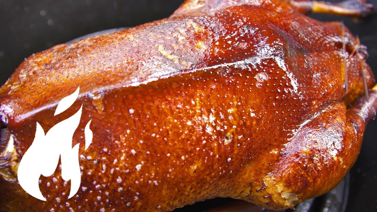 Goose Roasted in a Giant Dutch Oven Over Fire🔥