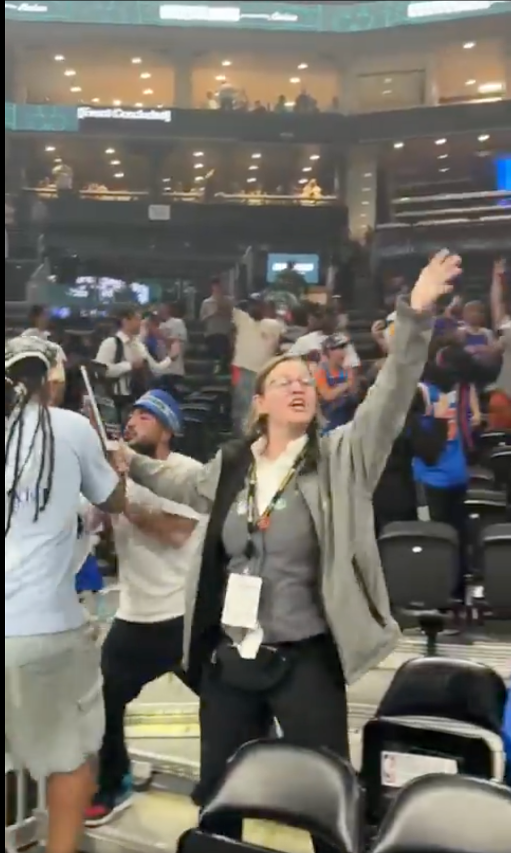 Celtics employee desperately calls for security as Knicks fans refuse ...