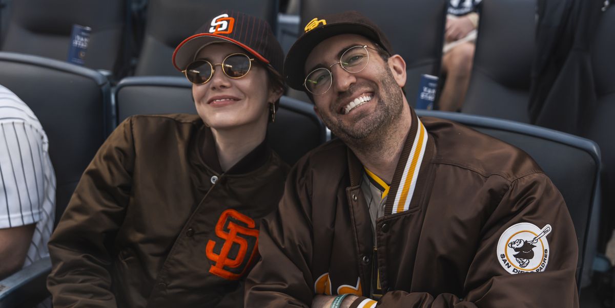 Emma Stone and Dave McCary Match in Padres Merch for a Baseball Date