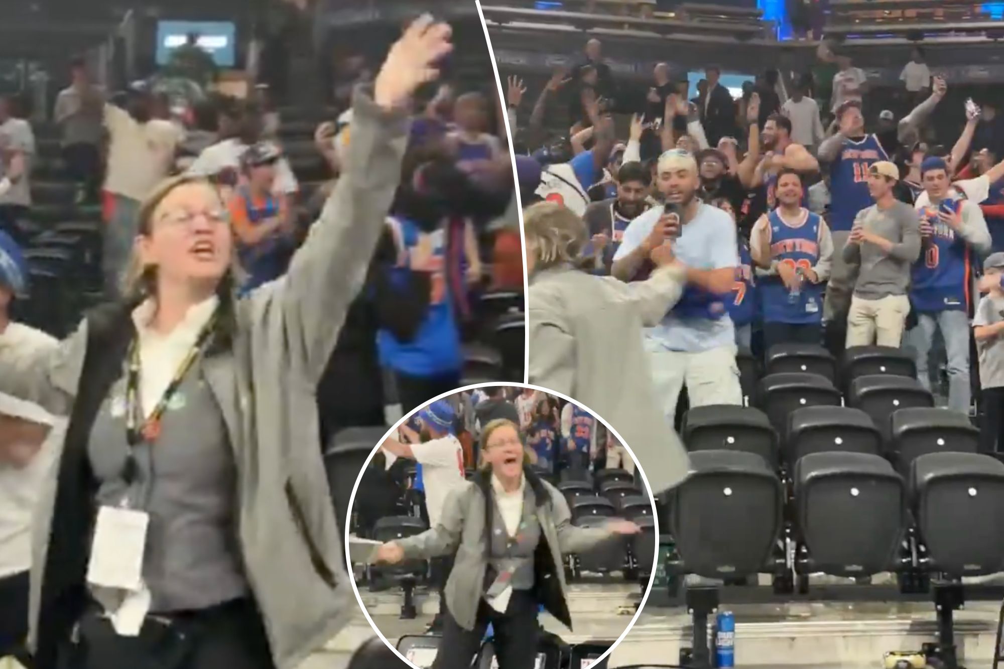 Celtics employee desperately calls for security as Knicks fans refuse ...