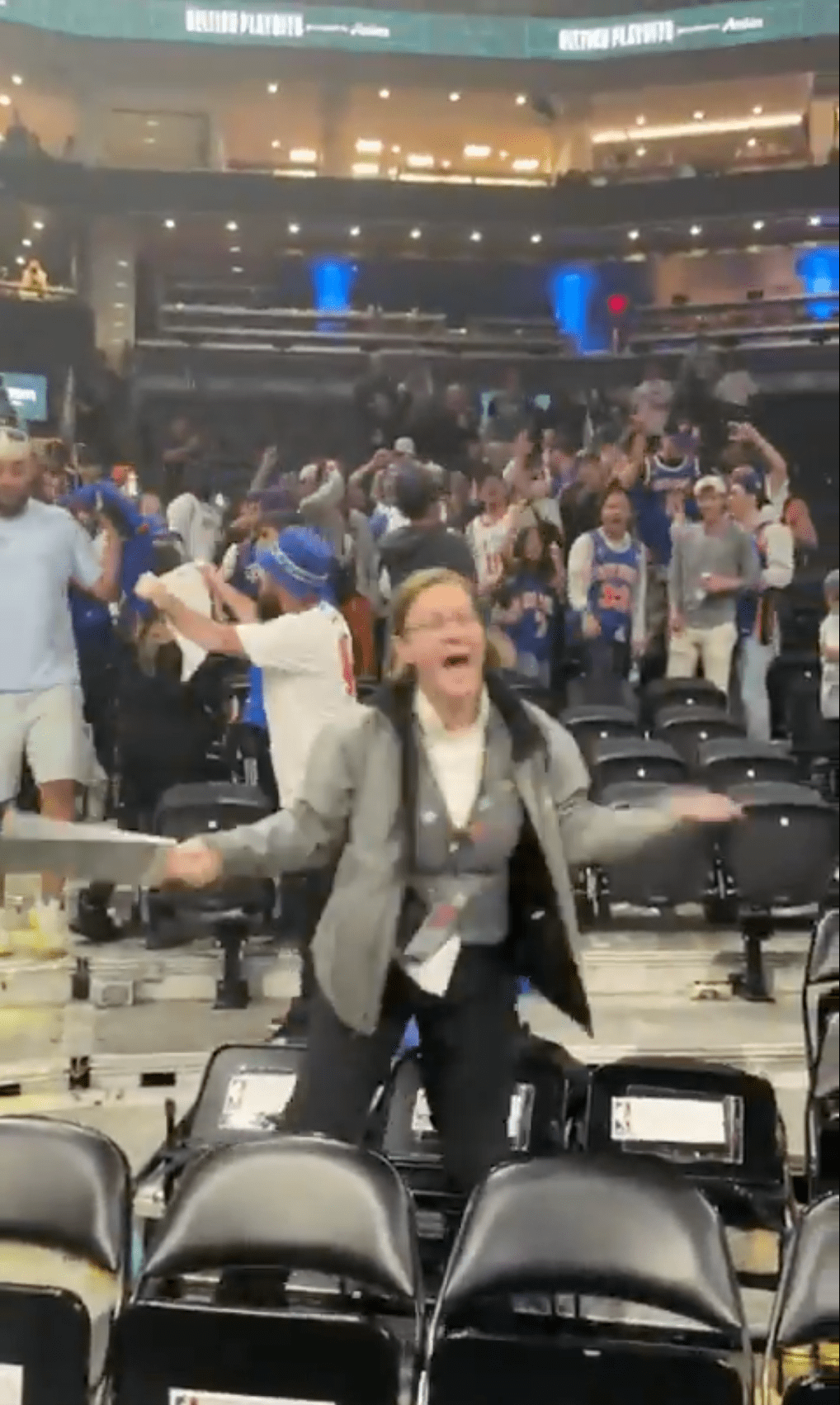 Celtics employee desperately calls for security as Knicks fans refuse ...