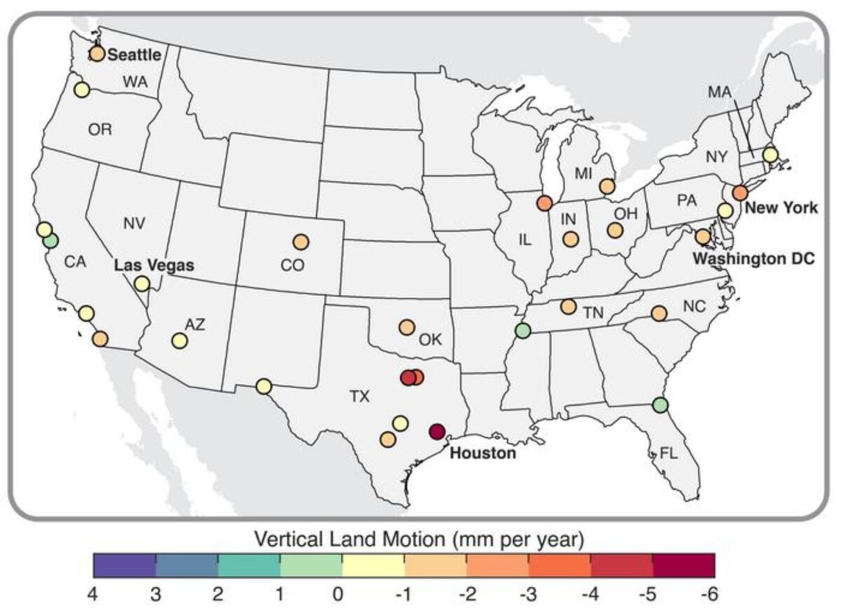 28 Major U.S. Cities (Home To 34 Million People) Are Slowly Sinking ...