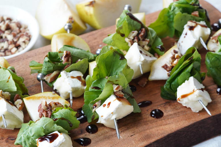 Pear & Brie Salad Skewers
