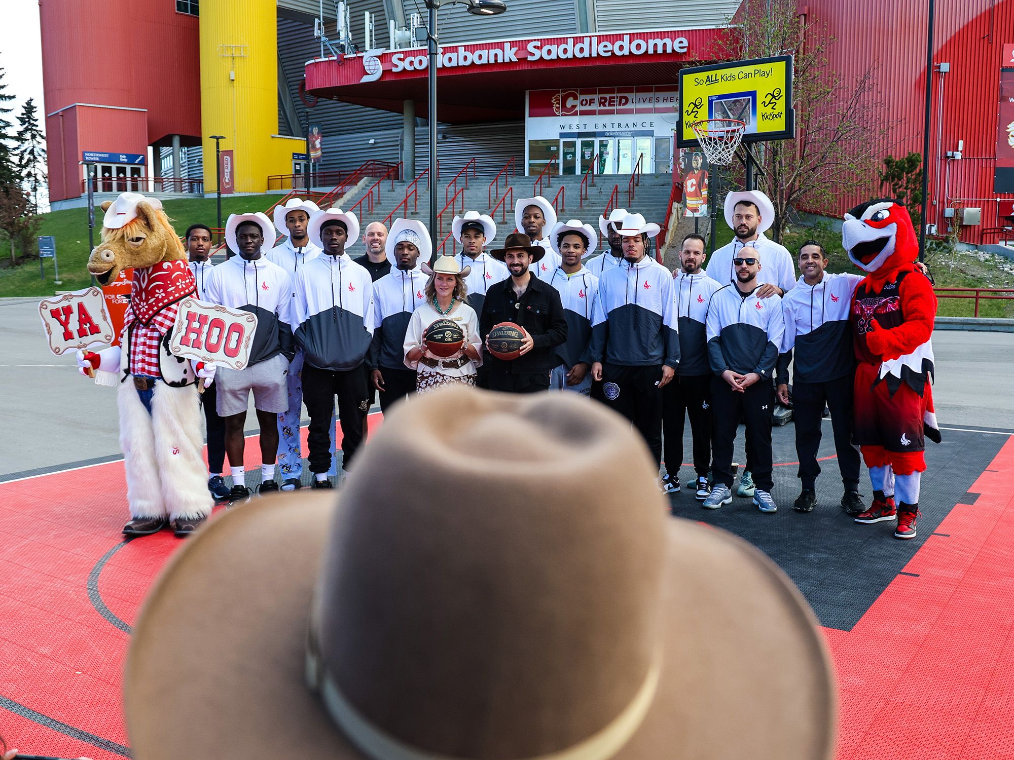 Calgary Surge taking to the court at Saddledome during Stampede