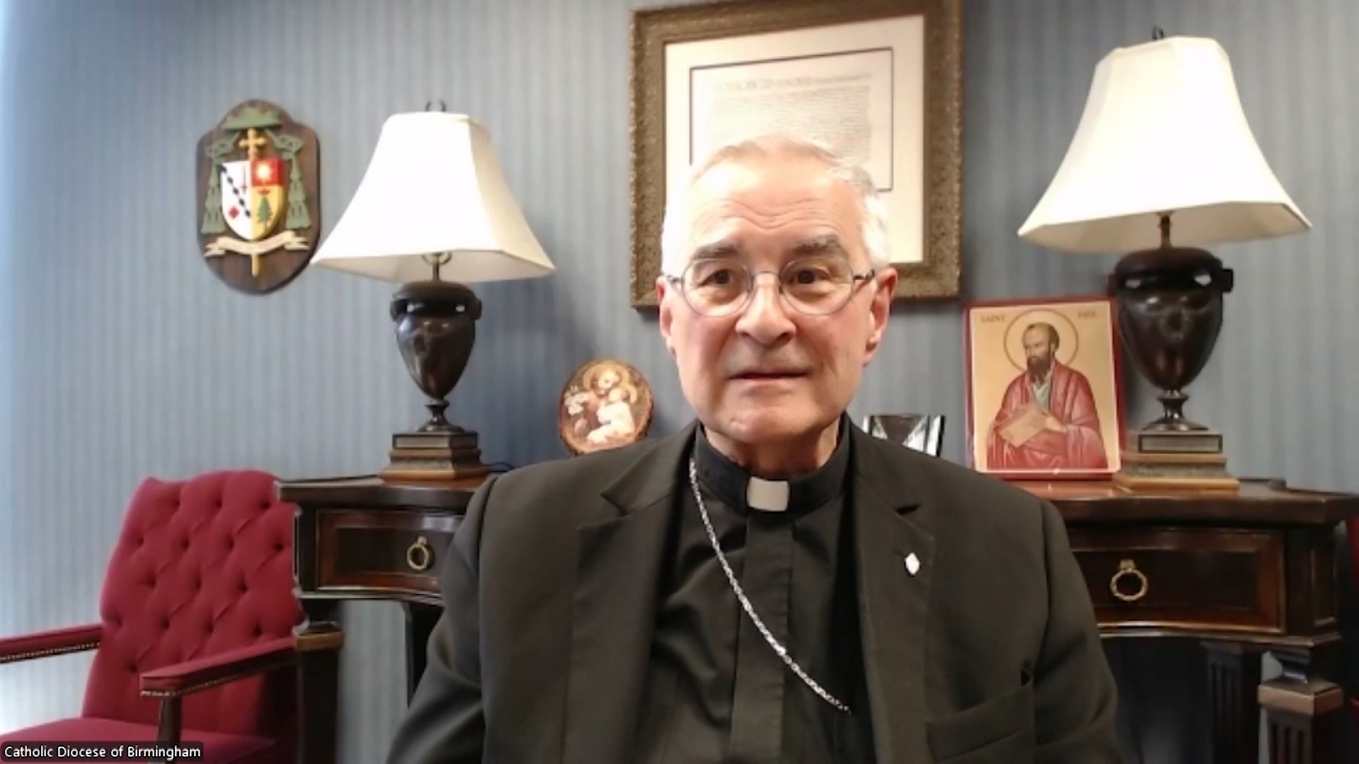 Alabama Bishop Steven Raica reacts to election of American Pope