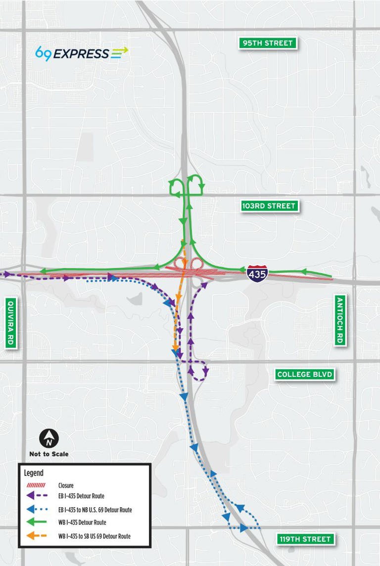 Significant detour coming to motorists using I-435 this weekend