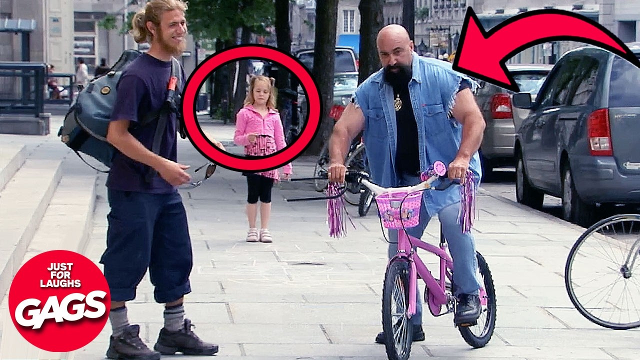 Gym Bro On Barbie Pink Bike Prank | Just For Laughs Gags