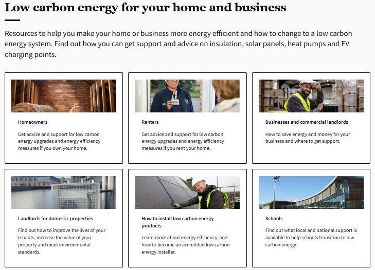 Get started on being energy efficient and low carbon