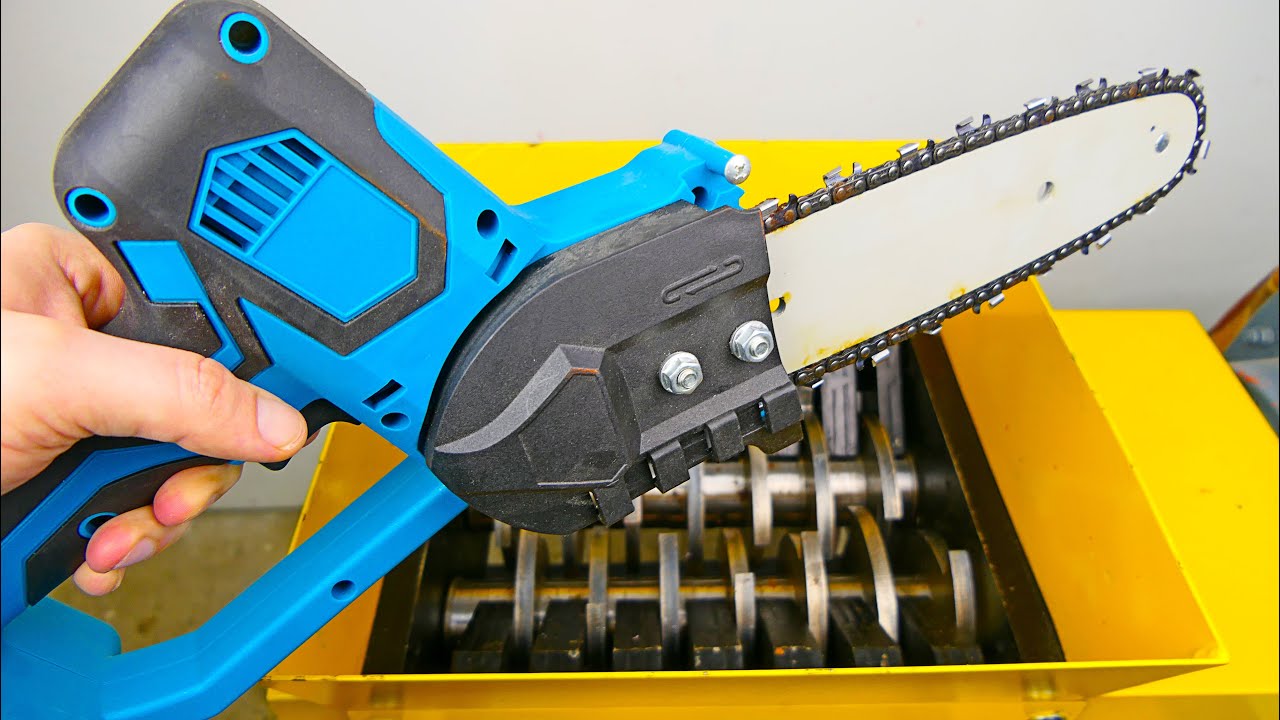 What Happens If You Drop a REAL CHAINSAW into the Shredder